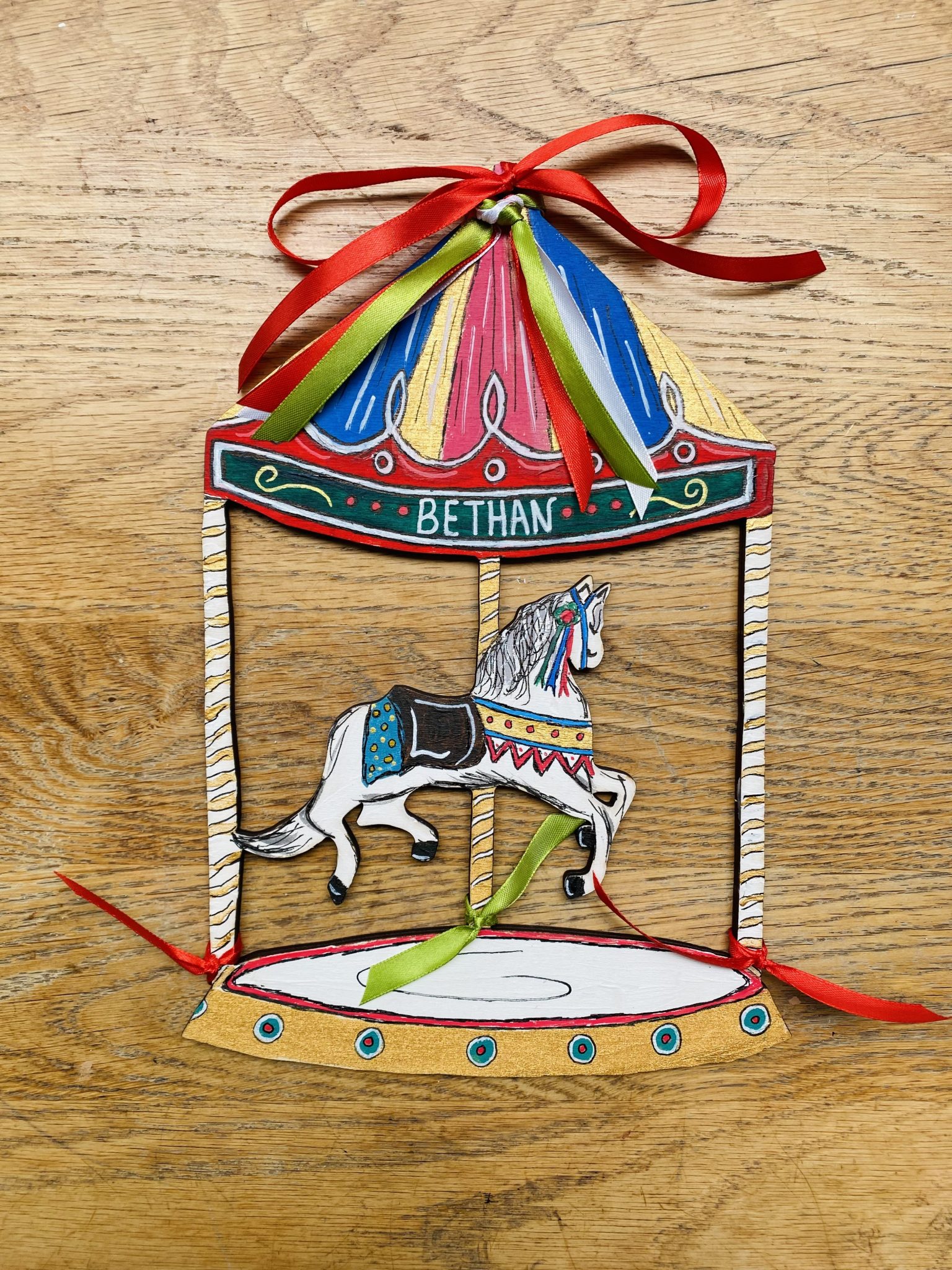 Personalised Carousel Wall Hanging – The Dartmoor Artist